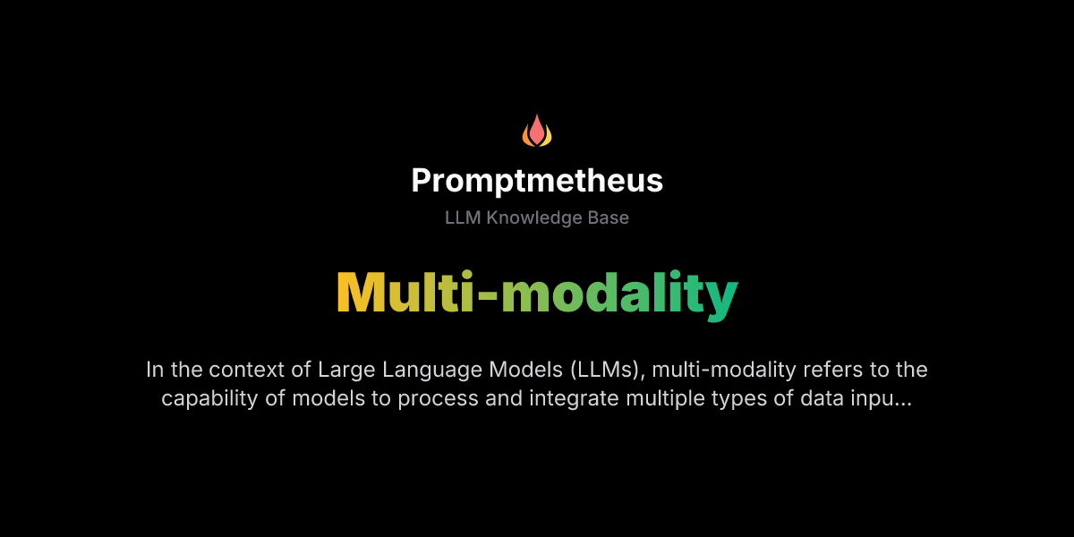Multi-modality | LLM Knowledge Base